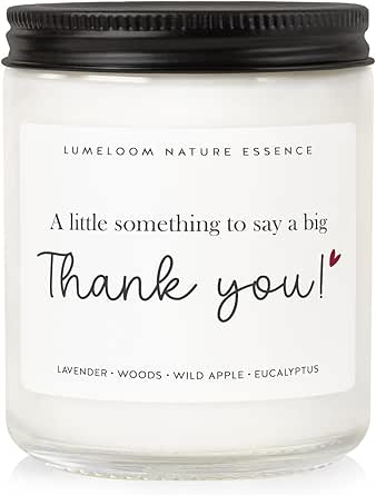 Amazon.com: LUMELOOM Thank You Gifts for Women, Men - 9oz Lavender Scented Soy Wax Candle ...