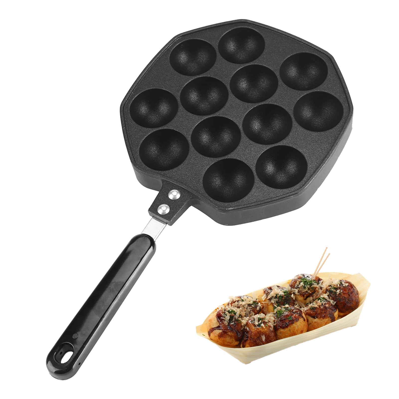 Amazon.com: Mini Pancake Pan, Cast Iron Aebleskiver Pan with 12 ...