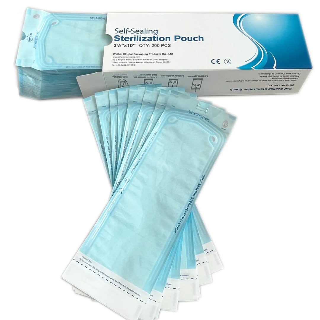 Amazon.com: Disposable Self Seal Sterilization Pouch 3.5" x 10", 200 ...