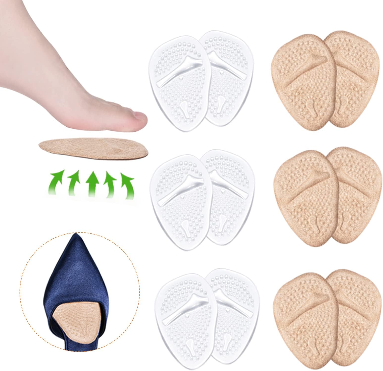 Amazon.com: Ball of Foot Cushions, (4PCS) Metatarsal Pads, Toe ...