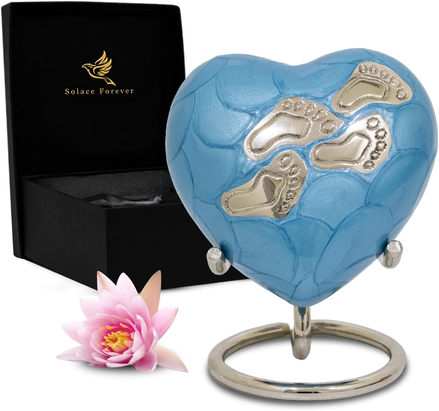 Amazon.com: Small Heart Urn for Baby Ashes - Blue Heart Cremation Urn ...