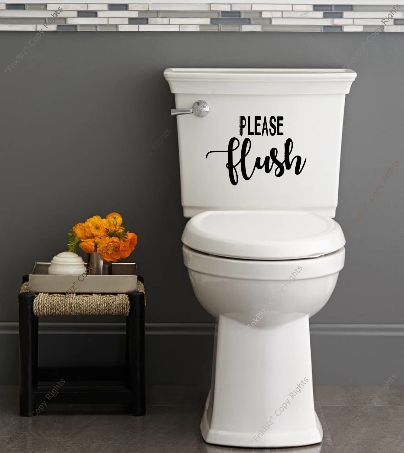 Amazon.com: Please Flush Decals for Bathroom Toilet Seats Flushing ...