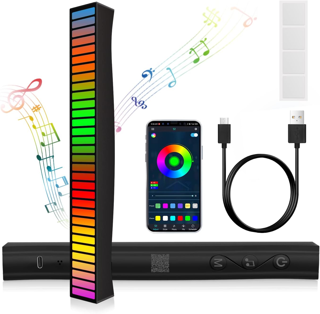 Amazon.com: RGBIC Rhythm Recognition Light RGB Audio LED Lights MATICOD ...