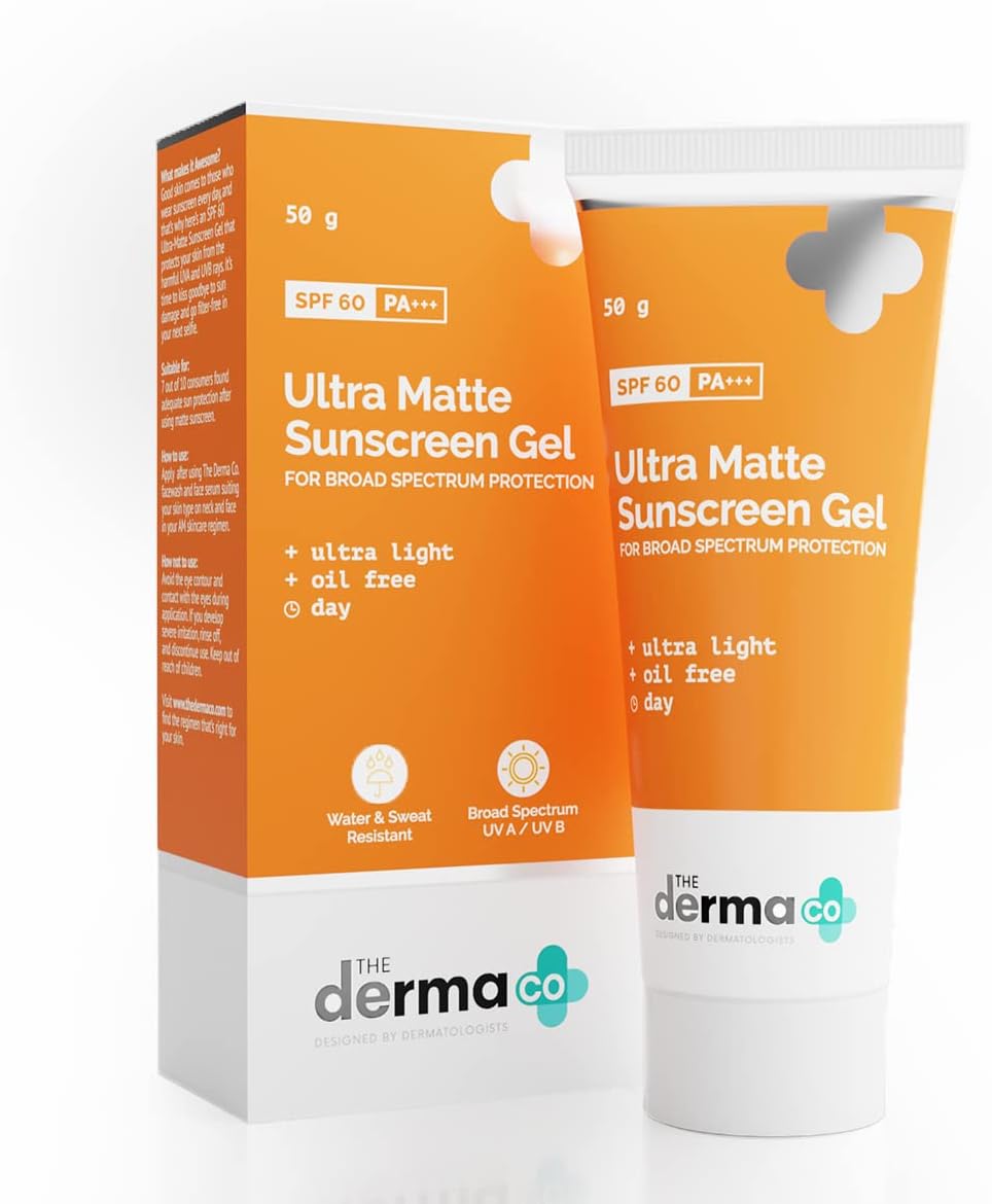 Amazon.com: The Derma Co Ultra Matte Sunscreen Gel with SPF 60 & PA ...