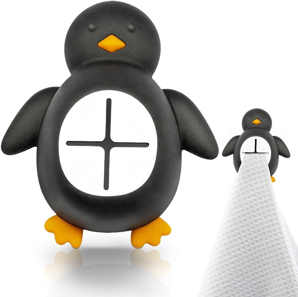 Amazon.com: Mhfpl Funny Winter Penguin Adhesive Wall Mount Hand Towel ...
