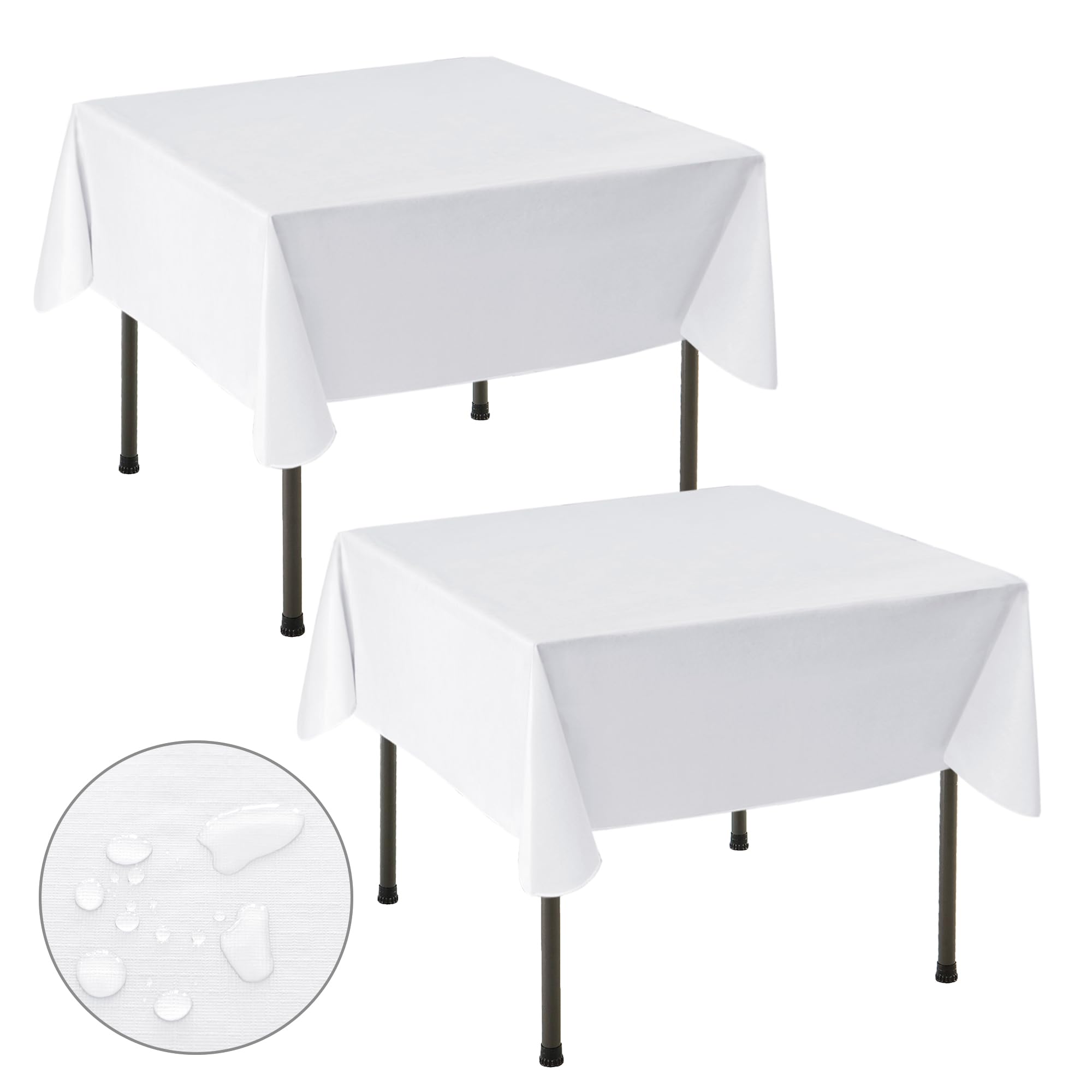 Amazon.com: Nasitos 2 Pack Square Vinyl White Table Cloth 54x54 Inch ...