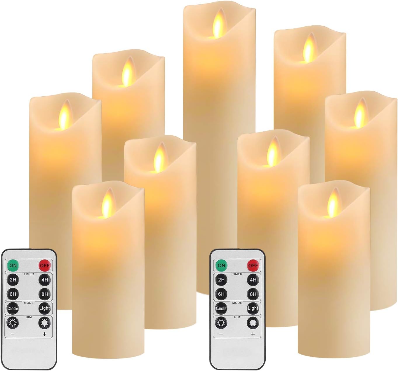 yunsheng Wiederaufladbare LED Kerzen mit 10-Tasten Fernbedienung ...