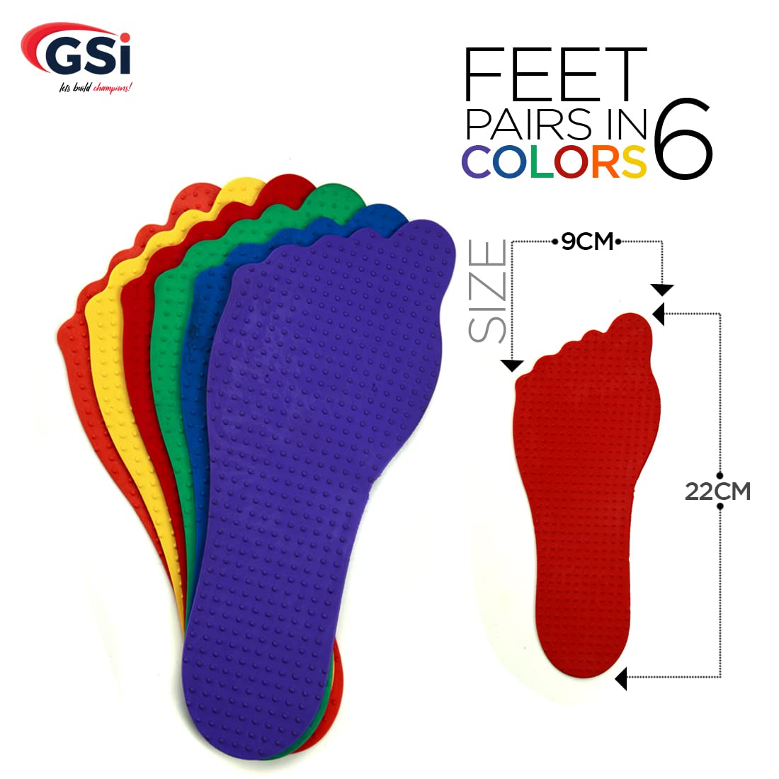 Snapklik.com : Feet Spot Markers Set Of 6 Pairs Non-Toxic Non-Slip In ...