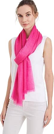Ovcio Featherlight Fuchsia Cashmere Scarf - 100% Pure Cashmere Wrap ...