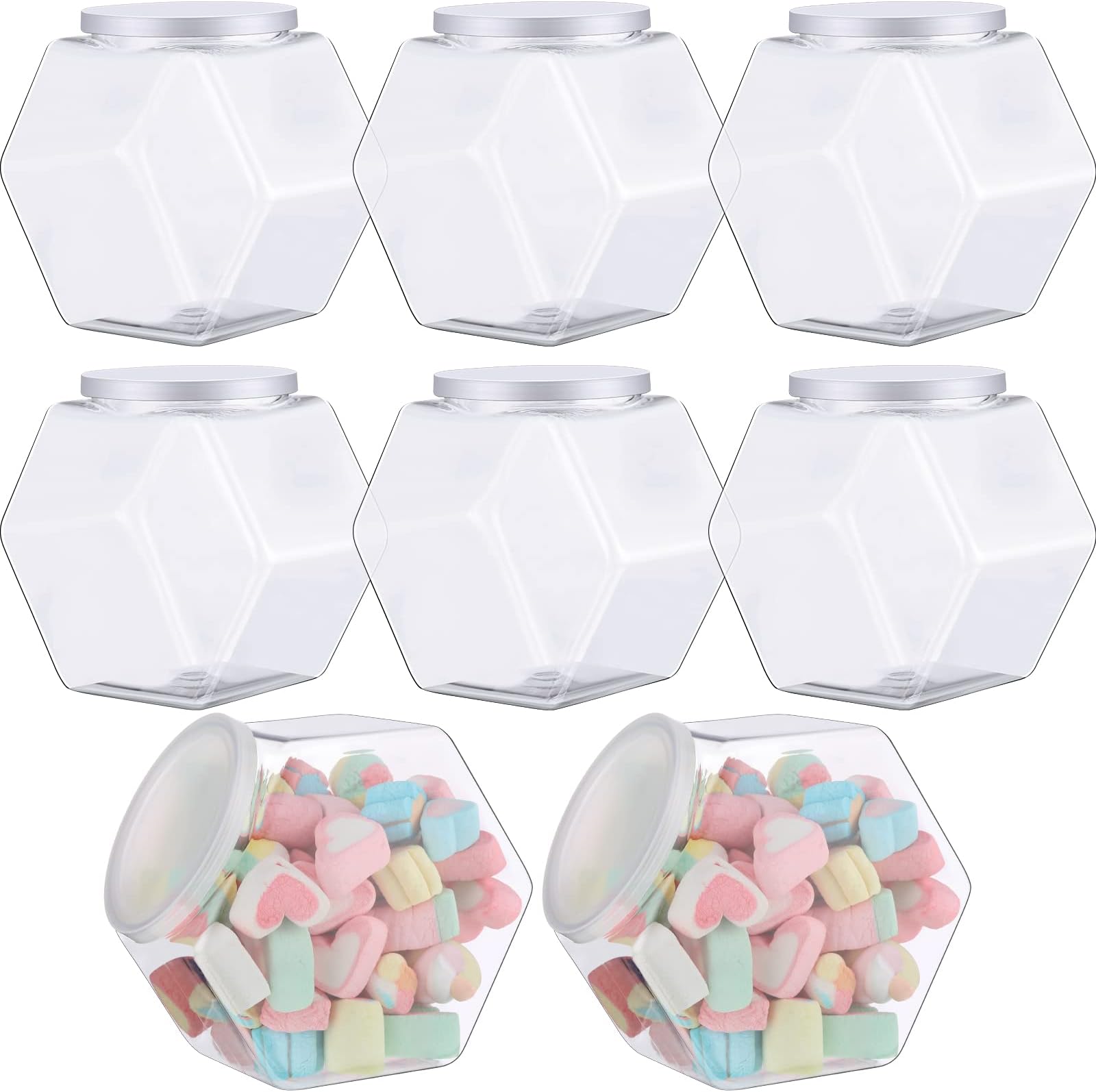 Amazon.com: Umigy 2 Sets Plastic Candy Jar with Lid for Candy Buffet ...