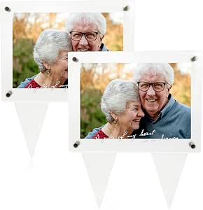 Suaific 5x7 Waterproof Picture Frame for Grave Always in My Heart 2pcs ...