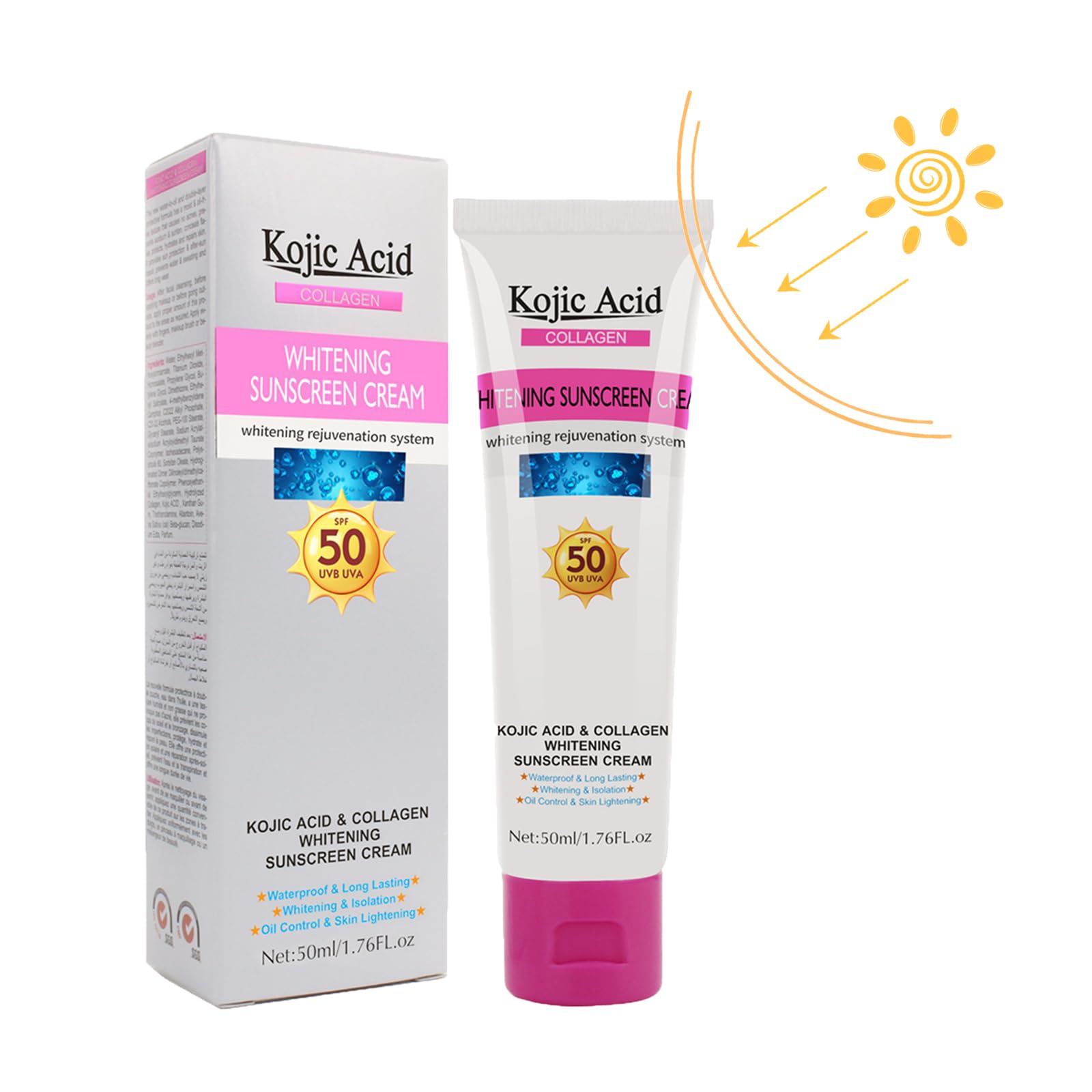 Face Sunscreen, Face Sun Lotion Cream with SPF50, Waterproof Sun Cream ...