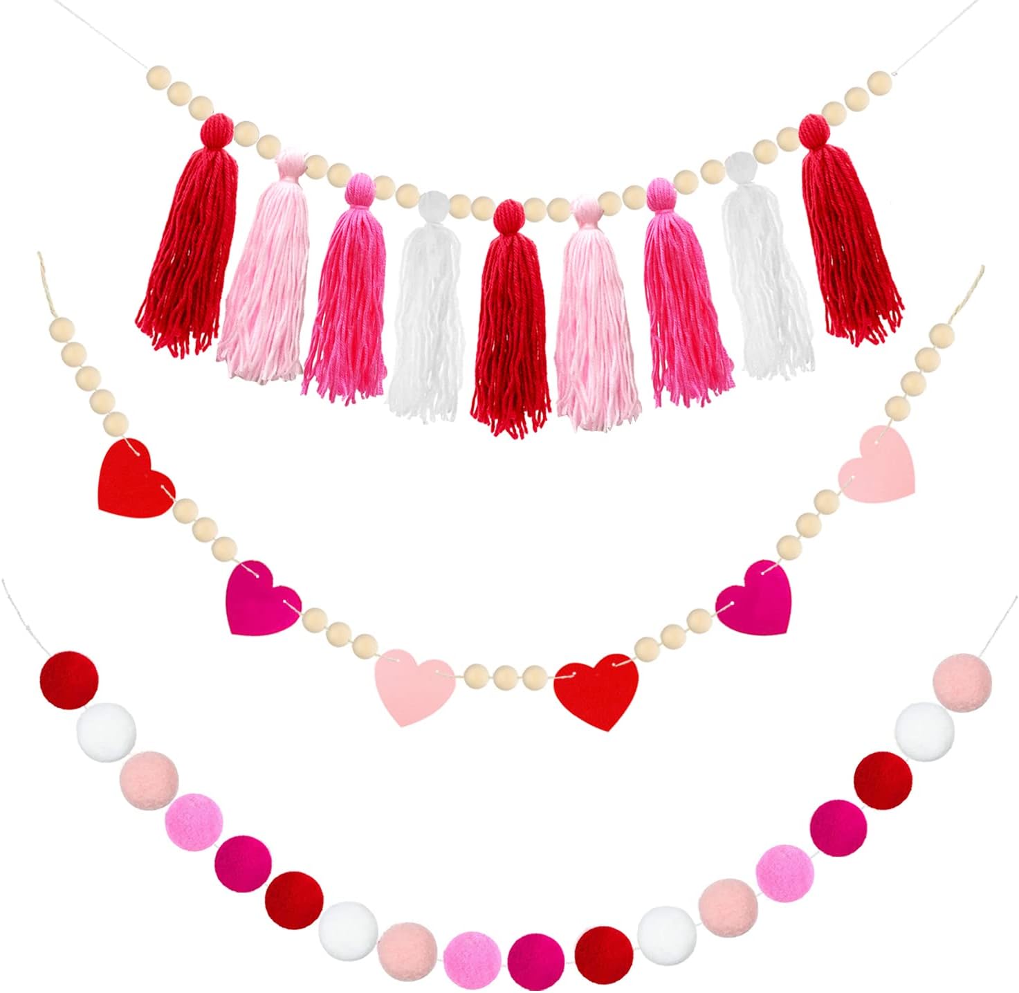 Amazon.com: 1 Piece Boho Tassel Garland 1 Piece Pom Pom Garlands Balls ...