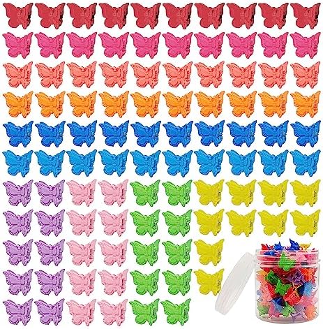 Amazon.com : 100 Pieces Assorted Color Butterfly Hair Clips, Beautiful ...