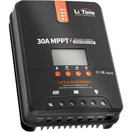 Amazon.com : LiTime 30 Amp MPPT 12V/24V Auto DC Input Solar Charge ...