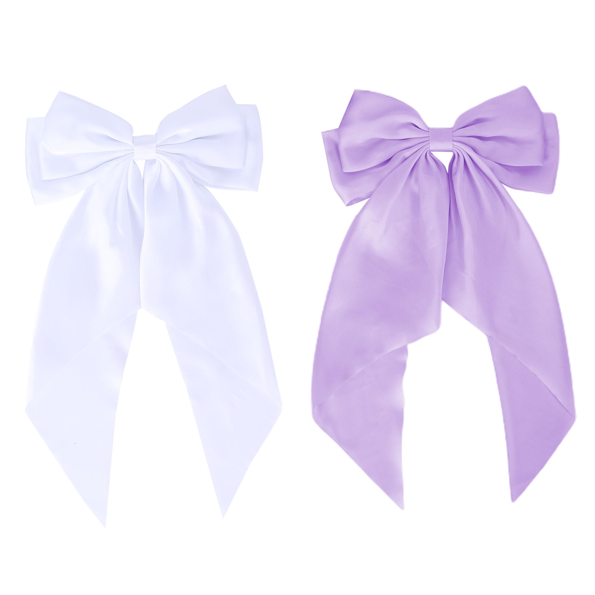 Amazon.com : Beleki Purple Hair Bows White Hair Bows for Women, Solft ...
