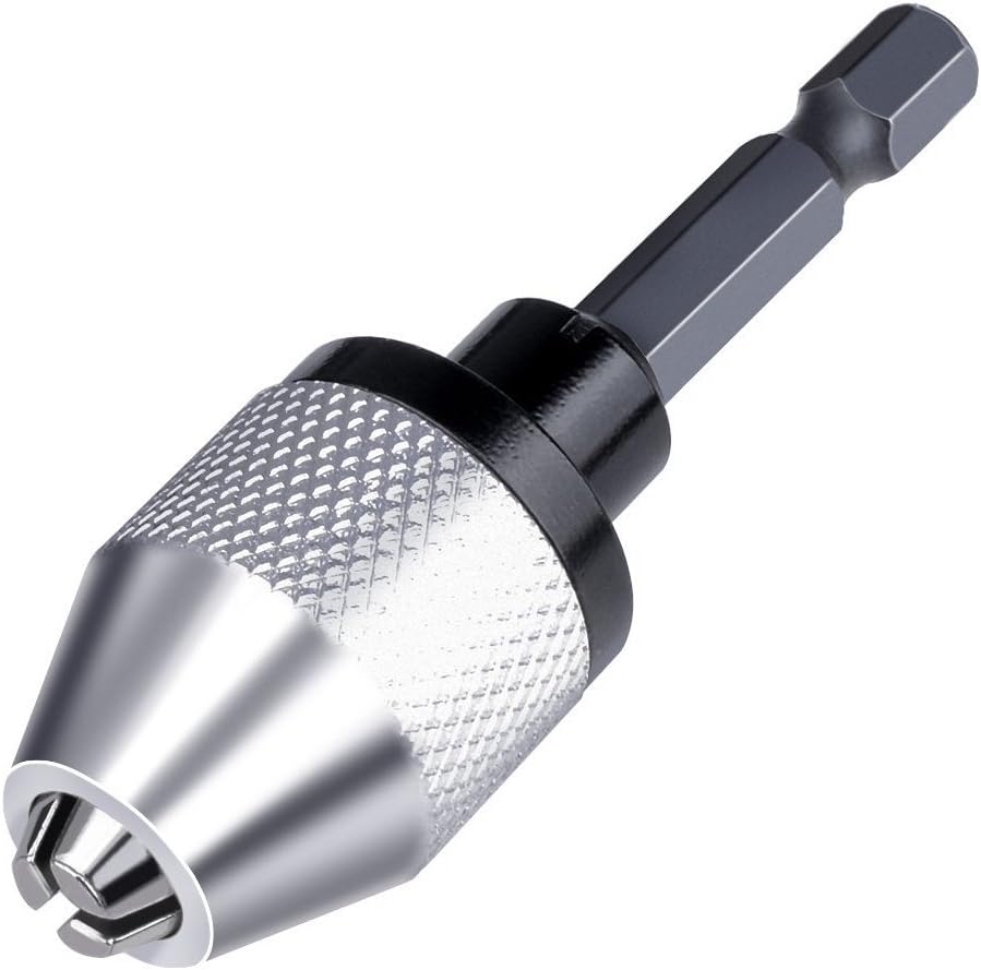 Hymnorq Keyless Mini 3-Jaw Drill Chuck Screwdriver Adapter with Quick ...