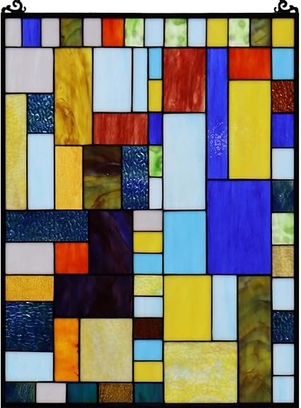 Amazon.com: Bieye Geometric Color Block Tiffany Style Stained Glass ...