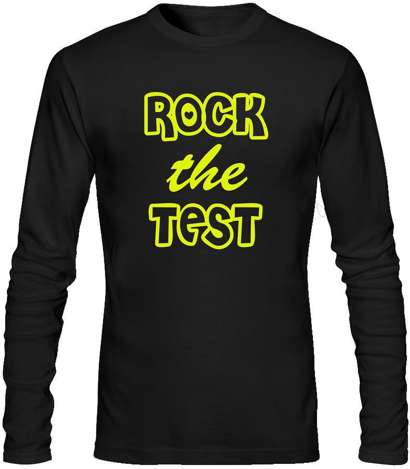 ROCK THE TEST Design Men s Long Sleeve Casual Crewneck Tee Black At rock-the-test-design-men-s-long-sleeve-casual-crewneck-tee-black-at