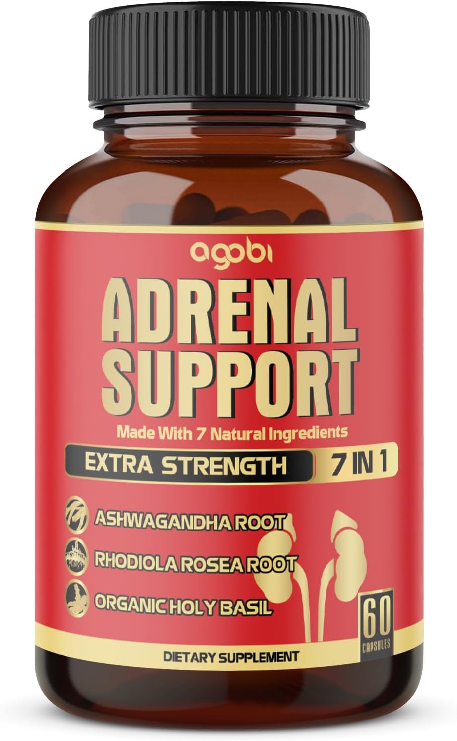 agobi 7in1 Adrenal Support Supplement, Equivalent to 8050mg of 7 Herbs ...