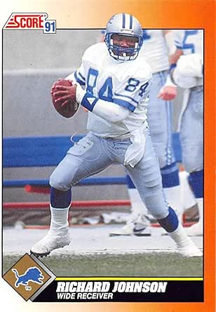 Amazon.com: 1991 Score Football #374 Richard Johnson Detroit Lions ...