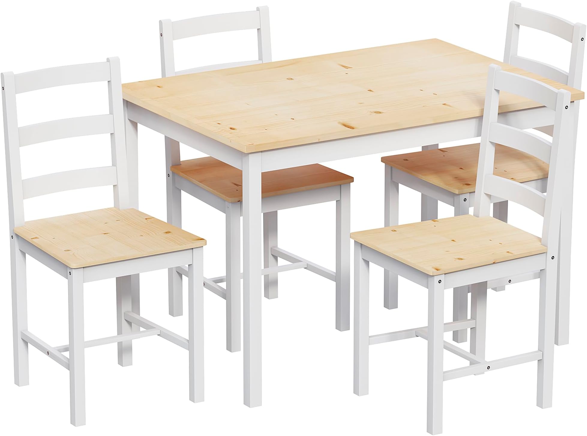 Vida Designs Corona Dining Set 4 Seater, Solid Pine Wood, Dining Table ...