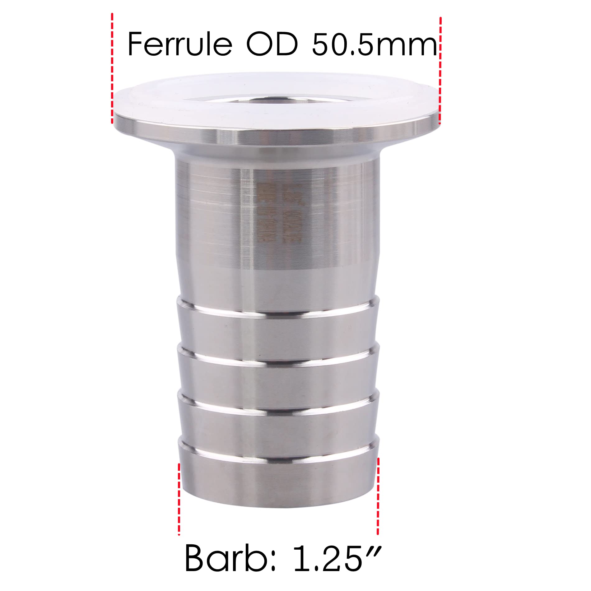 Snapklik.com : GOVALVE 1.5” Tri Clamp To 1.25” Hose Barbed Fitting