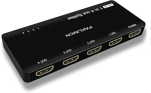 Amazon.com: 4K 60Hz HDMI Splitter 1x4, 1 in 4 Out HDMI Duplicator ...