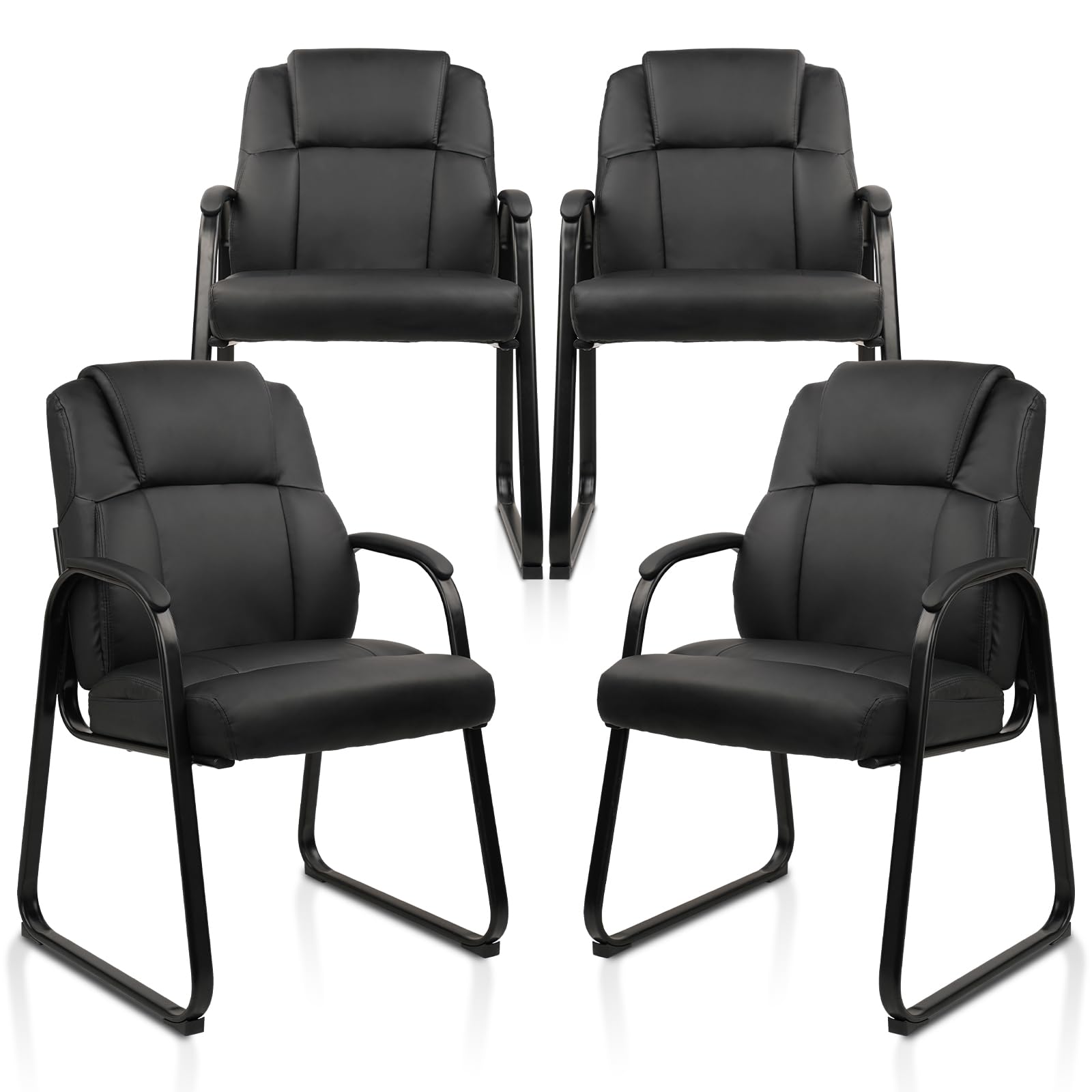 Amazon.com: CLATINA Leather Guest Chair with Padded Arm Rest for ...