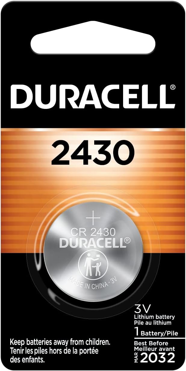 Amazon.com: Duracell 2430 3V Lithium Battery, 1 Count Pack, Lithium ...