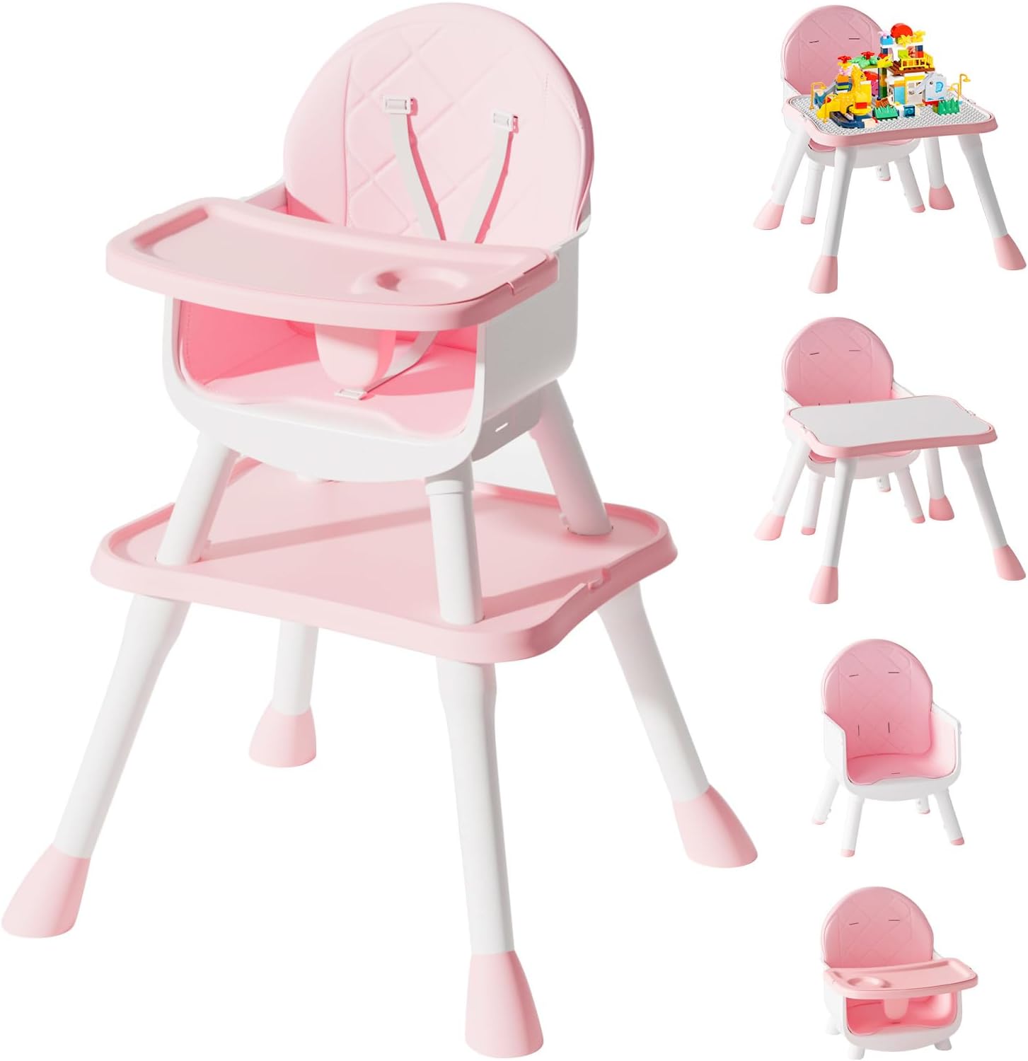 Amazon.com : UNISWAN 6 in 1 Baby High Chair, Convertible Highchair for ...