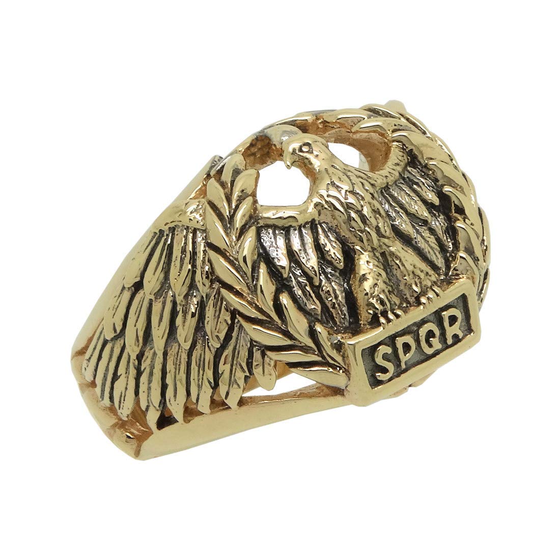 Amazon.com: Handcrafted Solid Gold Roman Empire Eagle SPQR Men's Ring ...