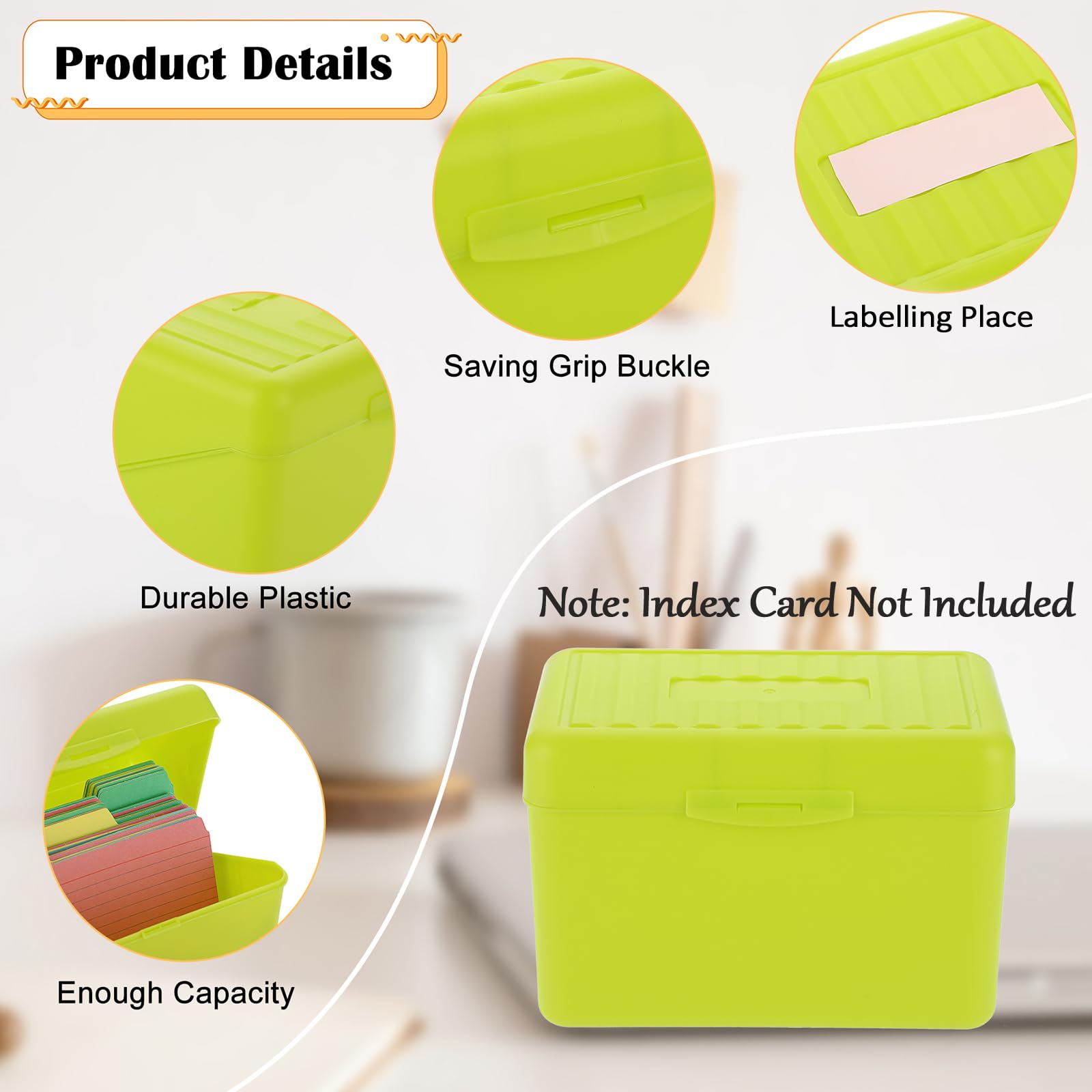 Snapklik.com : BTSKY 4 Pack 4 X 6 Inch Index Card Box - Index Card ...