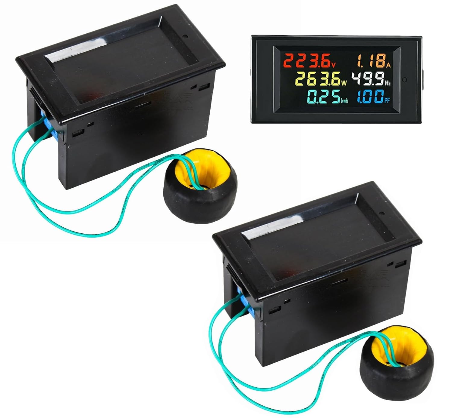 2 Pack AC Display Meter, 80-300VAC 100A Digital Multimeter, Voltmeter ...