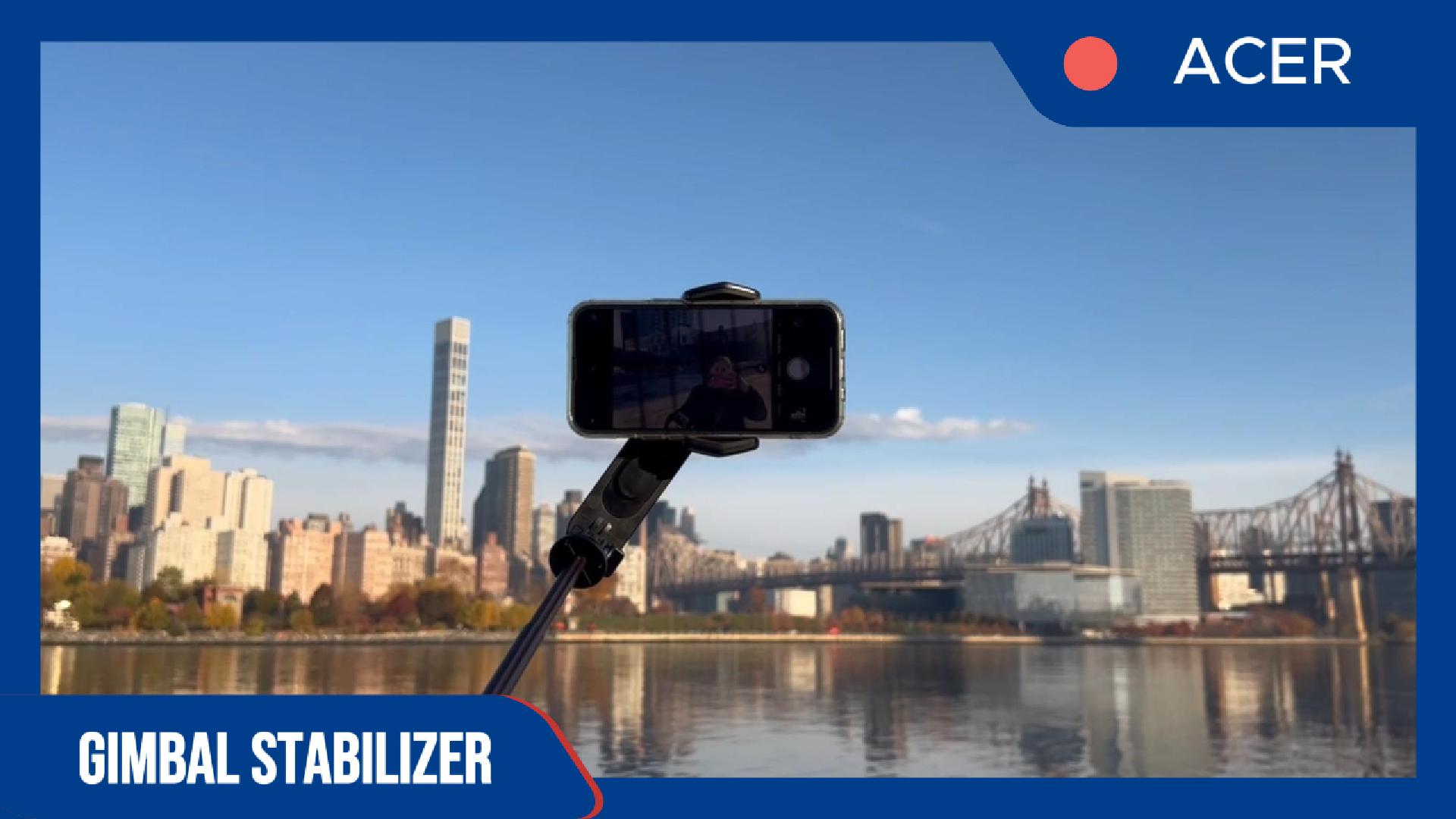 Watch Compact gimbal stabilizer for videos on the go, includes lighting ...