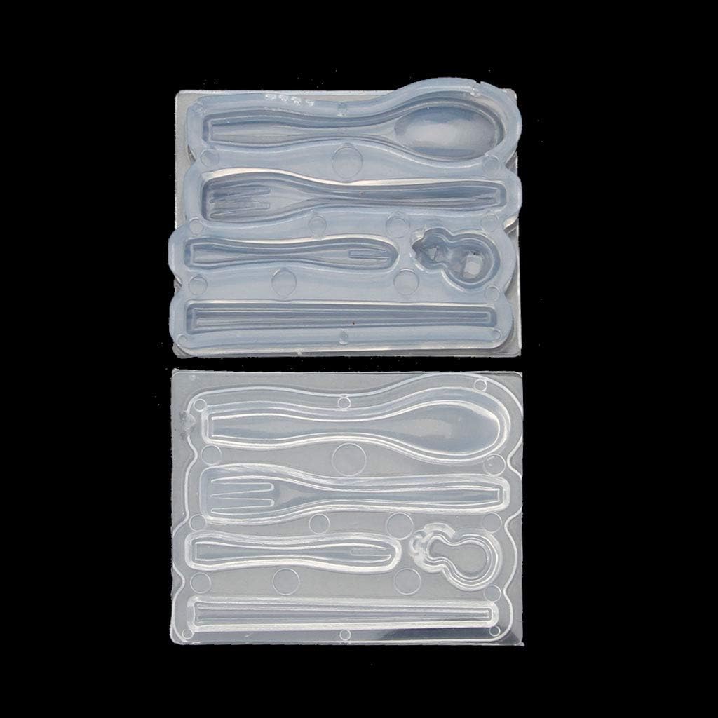 Amazon.com: 1 Set Mini Chopsticks Spoons Forks Resin Silicone Mold ...