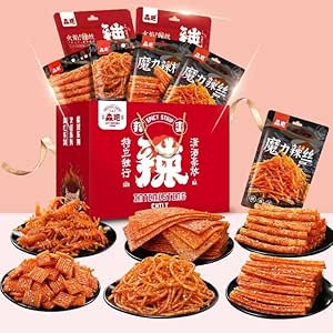 Amazon | 中国辣条麻辣小吃（325/650/1230g） 童年怀旧经典辣条小吃 中国特色辣条小吃 辣片辣棒面筋混合零食礼包 中国の辛い麻辣軽食 子供時代の懐旧定番の辛い軽食 中国の特色 ...