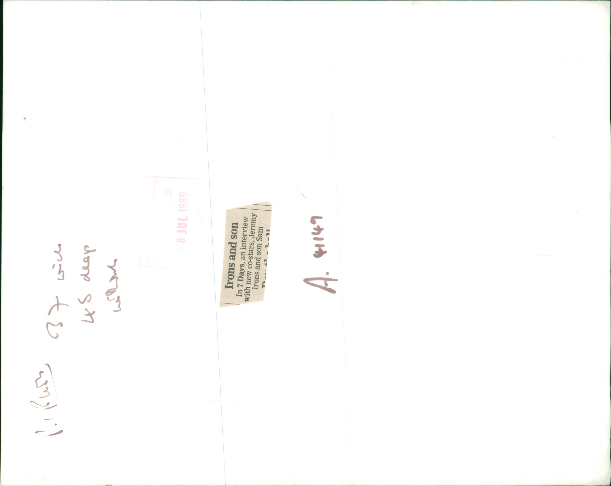 Jeremy Irons Son Sam