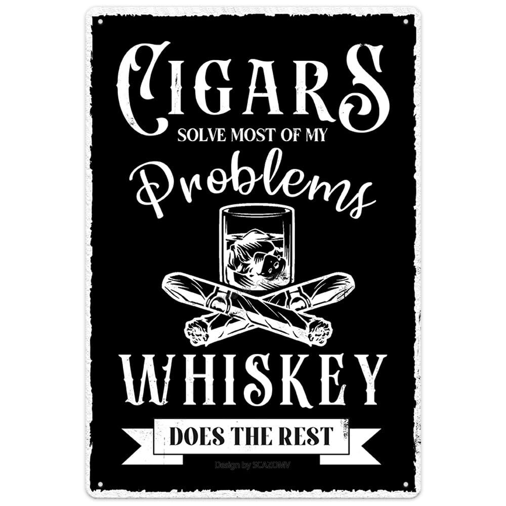 Amazon.com : Whiskey And Cigar Bar Metal Sign Gentlemen's Club Tin ...
