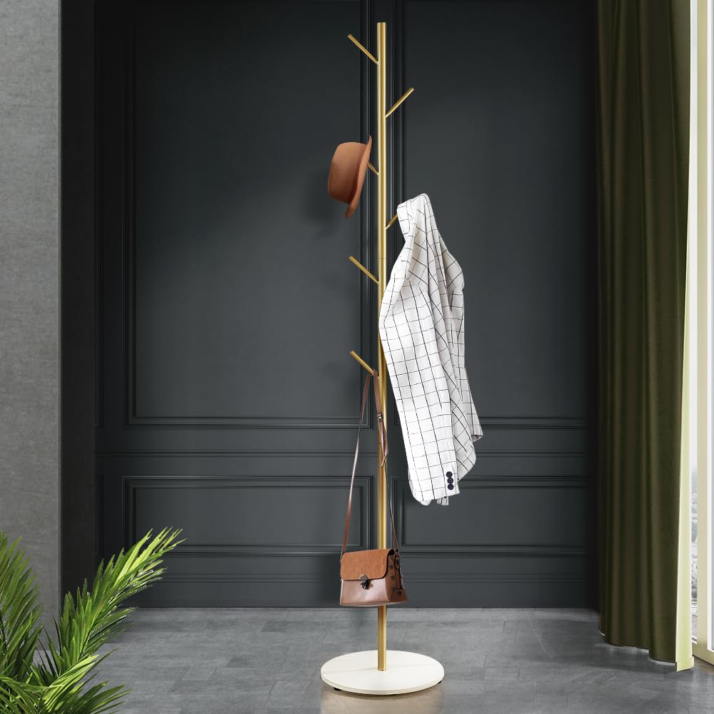 Furb 167cm Free Standing Coat Rack, 7 Hooks Metal Coat Hanger Stand ...