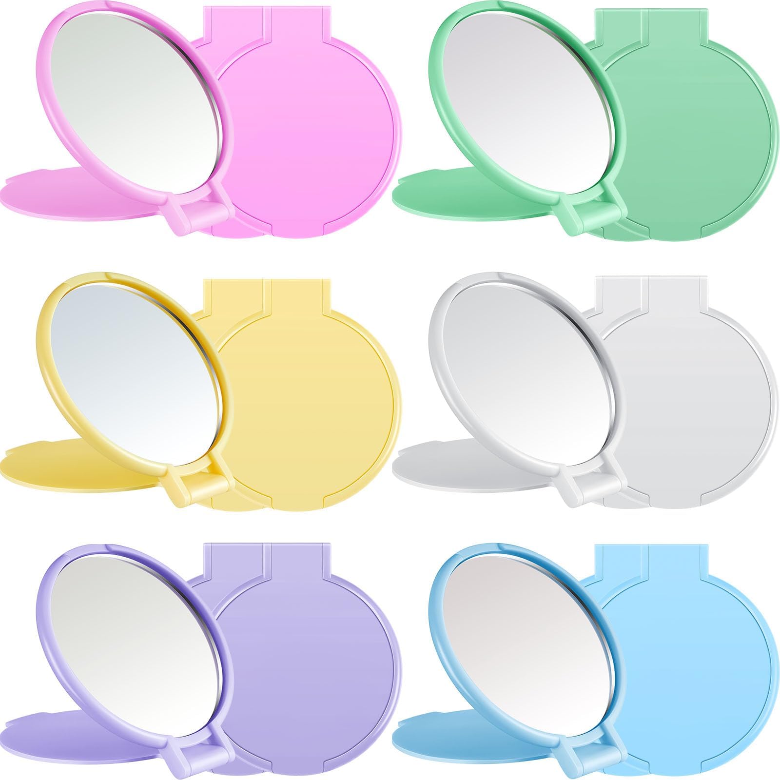 Amazon.com: Jetec Mini Folding Mirror Round Compact Mirror Portable ...