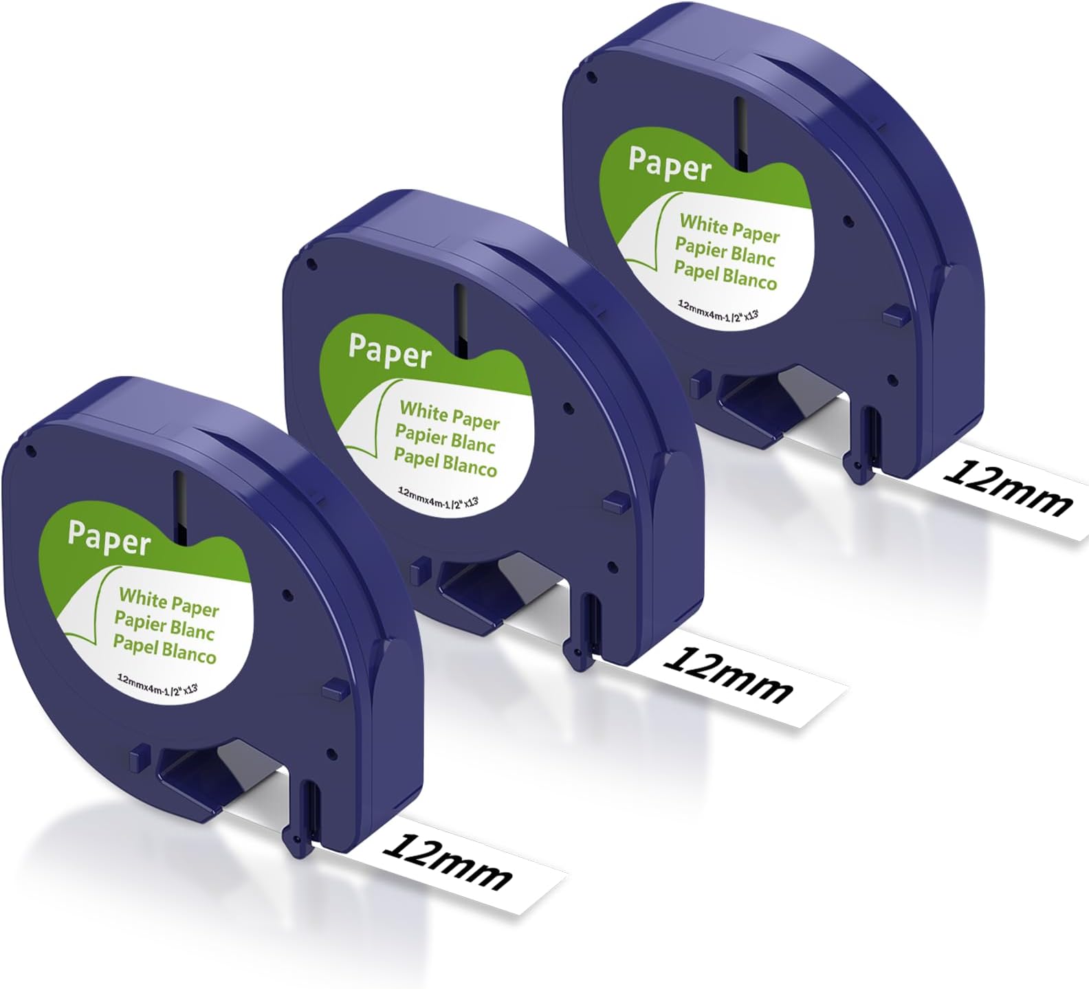 Amazon.com: 5 x Black on White Label 12mm x 4m Compatible with Dymo Label Maker Refills 91331 ...