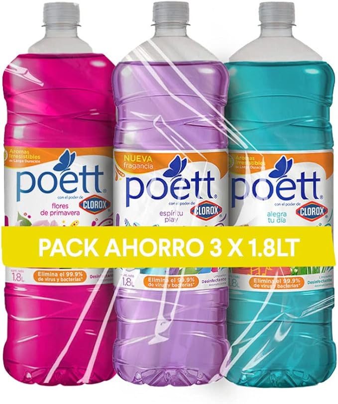 Pack Poett Multifragancia 1.8L x 3un Alegra tu día+Primavera+Espiritu ...