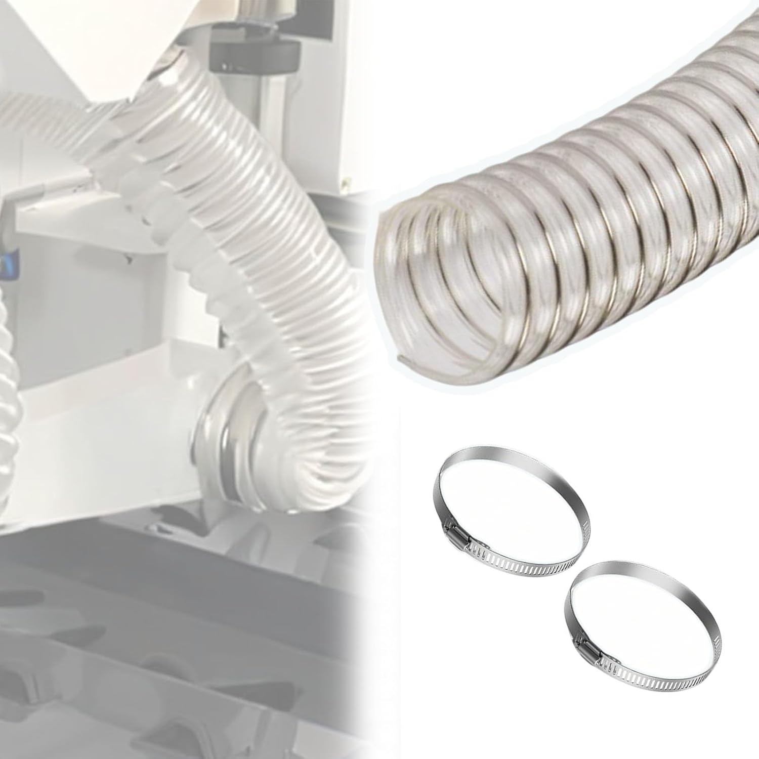 Woodworking Dust Collection Tube, 2m 5m 10m Clear Retractable ...