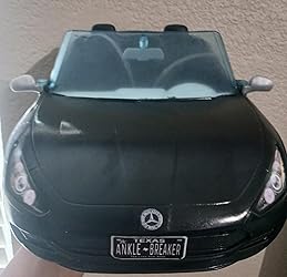 Amazon.com: Barbie Toy Car, Bright Pink Doll-Sized Convertible with 2 ...