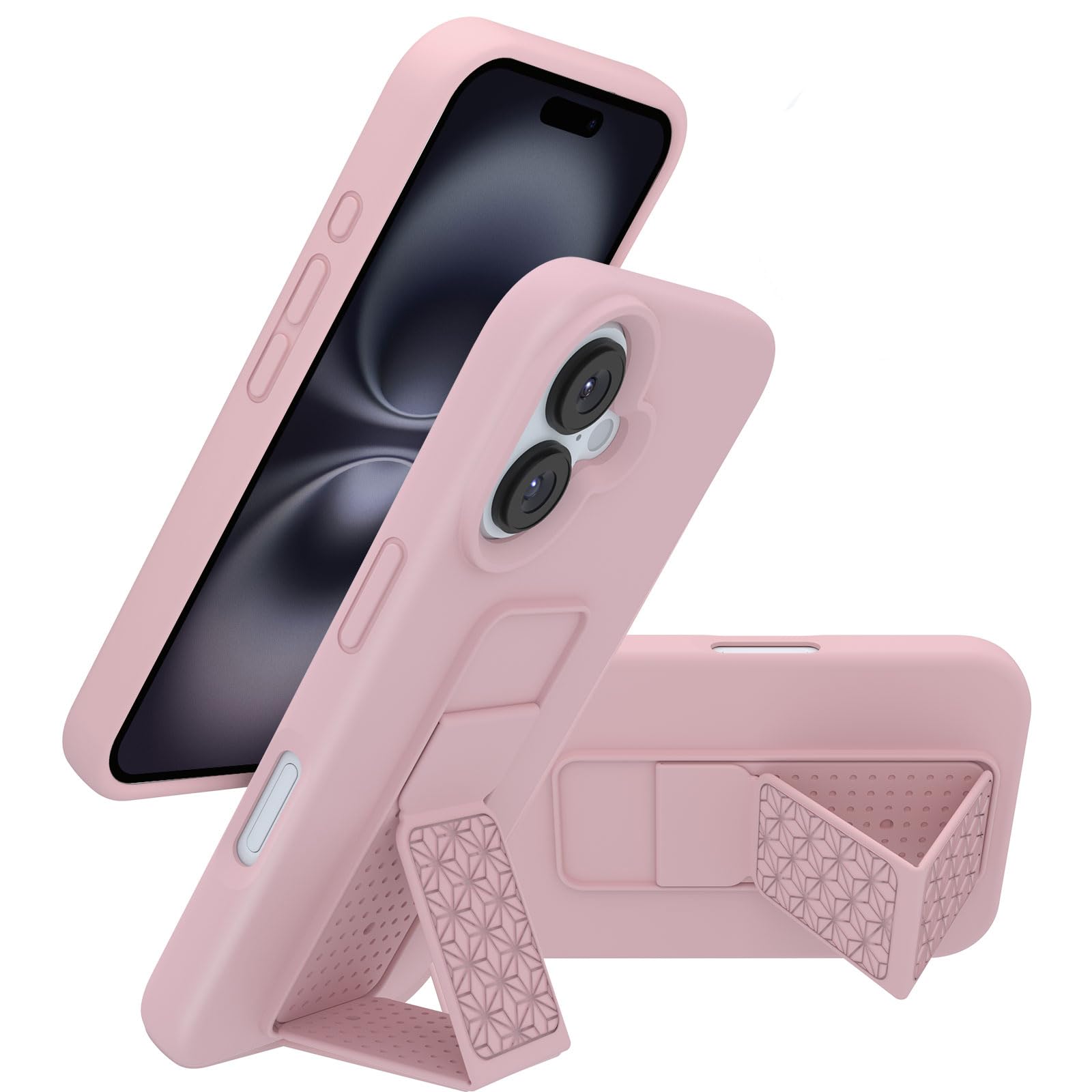 Amazon.com: LAUDTEC Silicone Kickstand Case Compatible with iPhone 16, Vertical and Horizontal ...