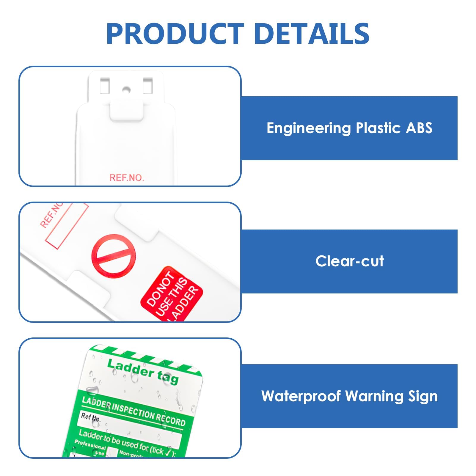 Ladder Tags,Waterproof Ladder Inspection Tags-10 Holders and 40 Ladder ...