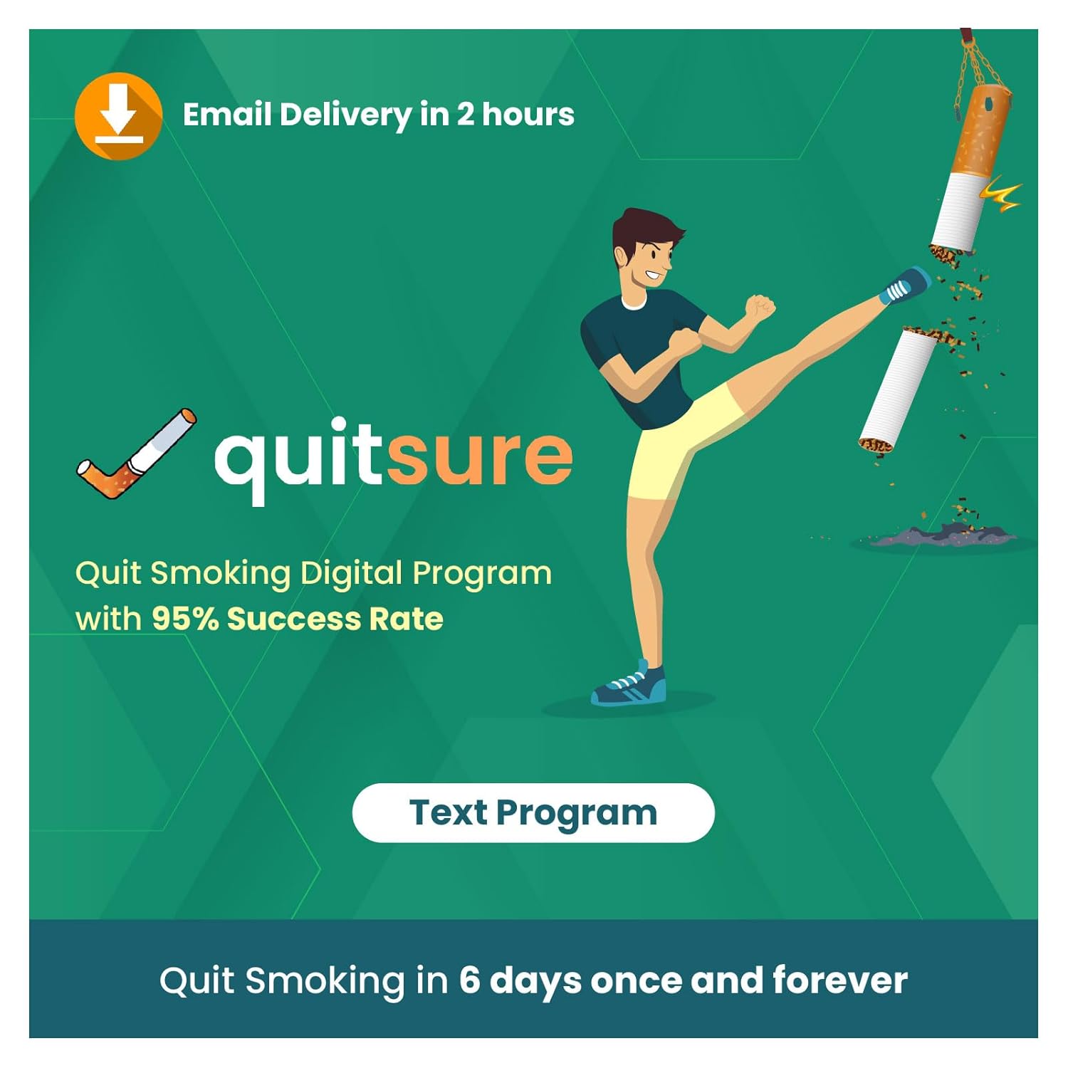 QuitSure Text Program- Quit Smoking in 6 Days I 95% Success Rate I 24/7 ...
