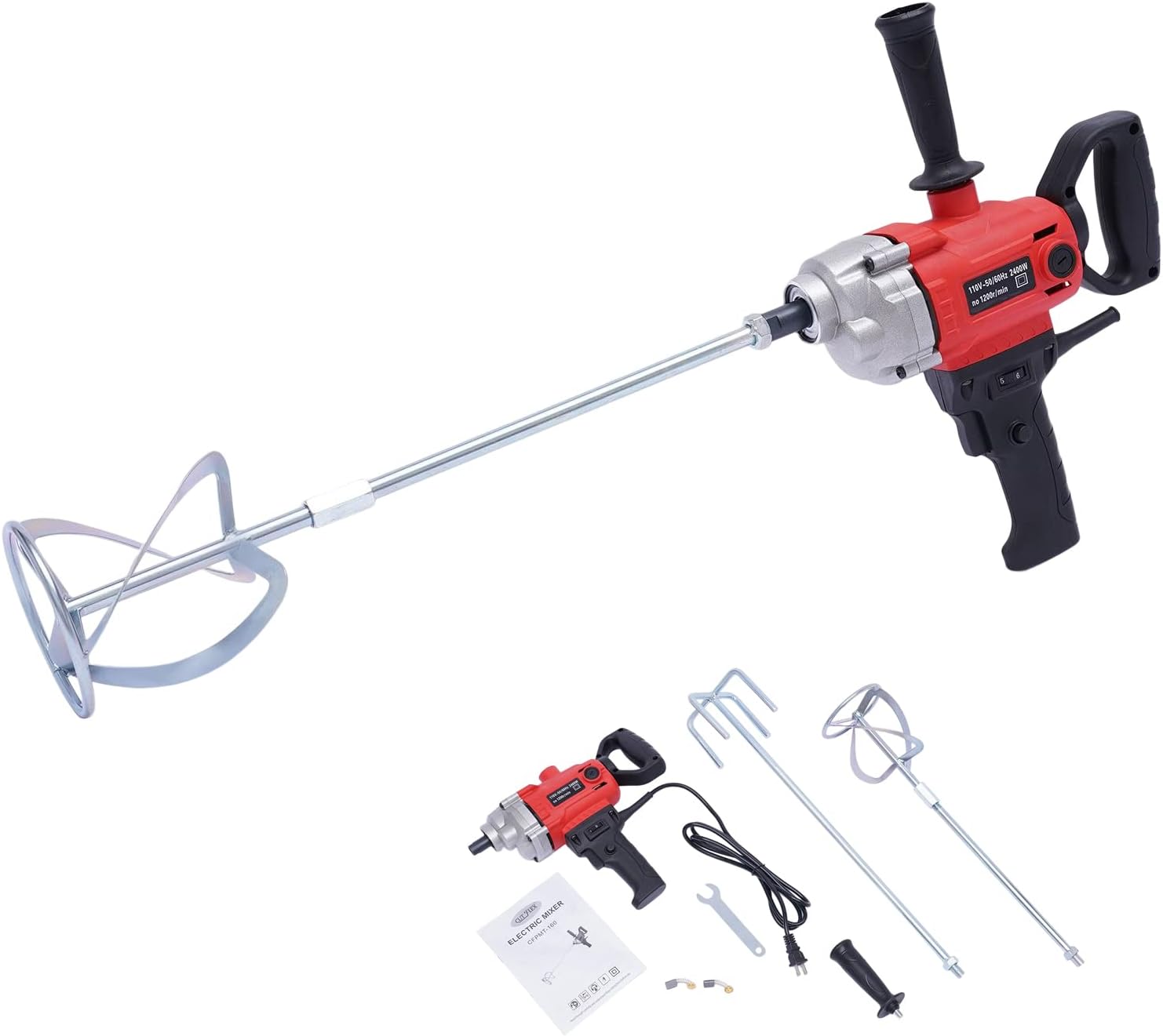 Amazon.com: Mud Mixer Set with Spade Handle, 2400W Pure Copper Electric ...