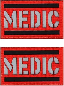 Amazon.com: Reflective Medic Patches with Hook Loop Backing for Clothes ...